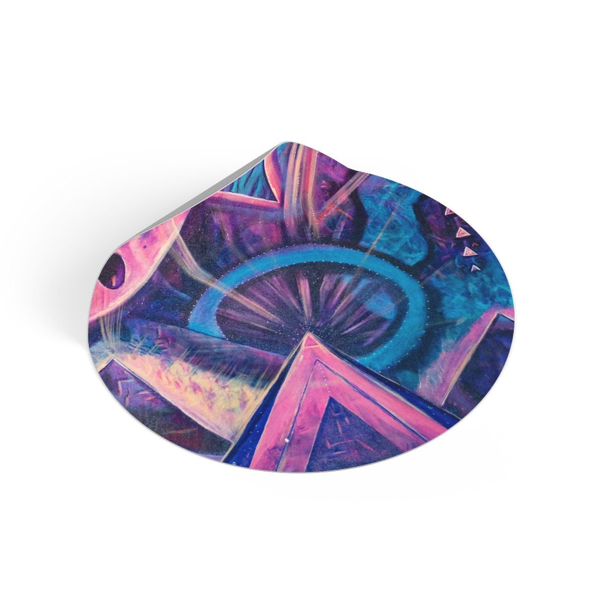 Geometric Universe Round Vinyl Stickers - Eastham Art